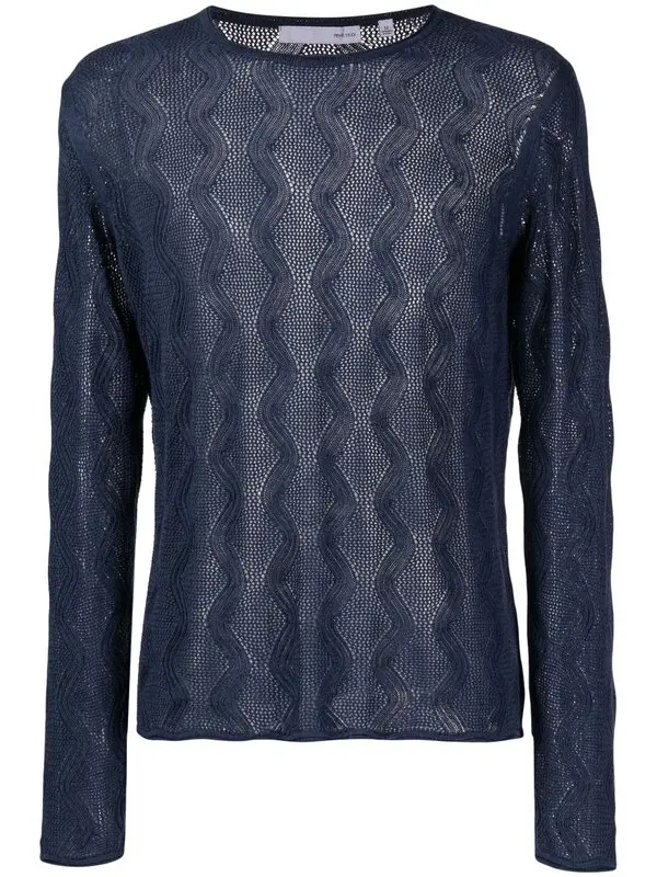 PRIVATE STOCK LABS Cambon Wave-pattern Jumper - Blue