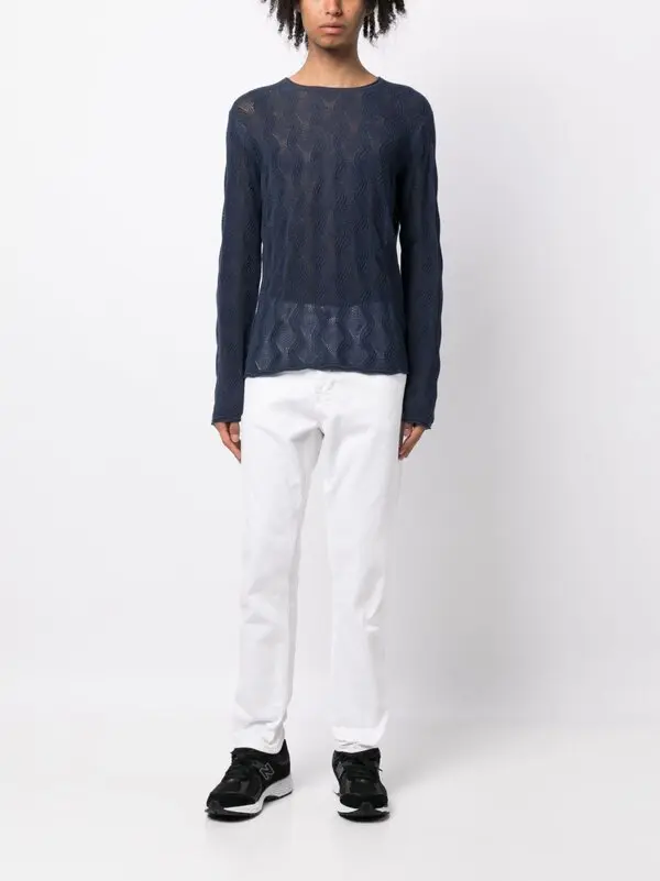 PRIVATE STOCK LABS Cambon Wave-pattern Jumper - Blue