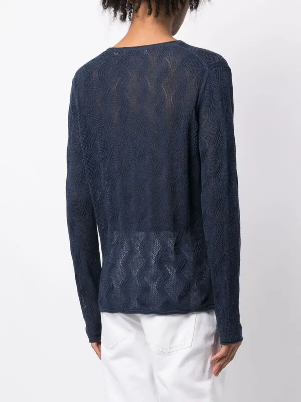 PRIVATE STOCK LABS Cambon Wave-pattern Jumper - Blue