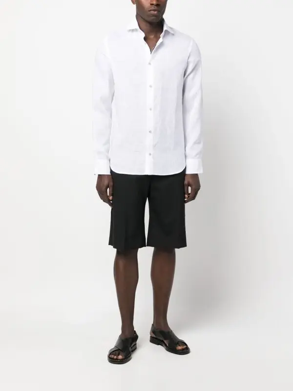 MOORER Sorrento-sa Linen Shirt - White
