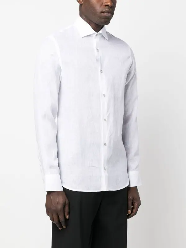 MOORER Sorrento-sa Linen Shirt - White