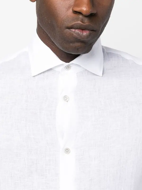 MOORER Sorrento-sa Linen Shirt - White