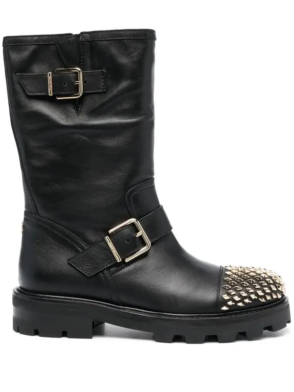 JIMMY CHOO Biker Ii Stud-embellished Boots