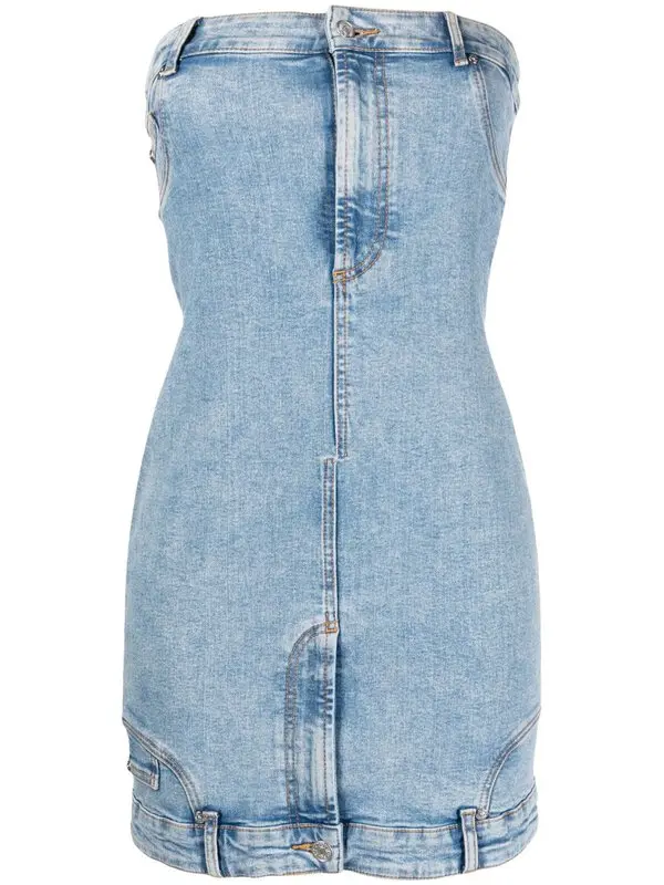 Moschino Bandeau-style Denim Minidress