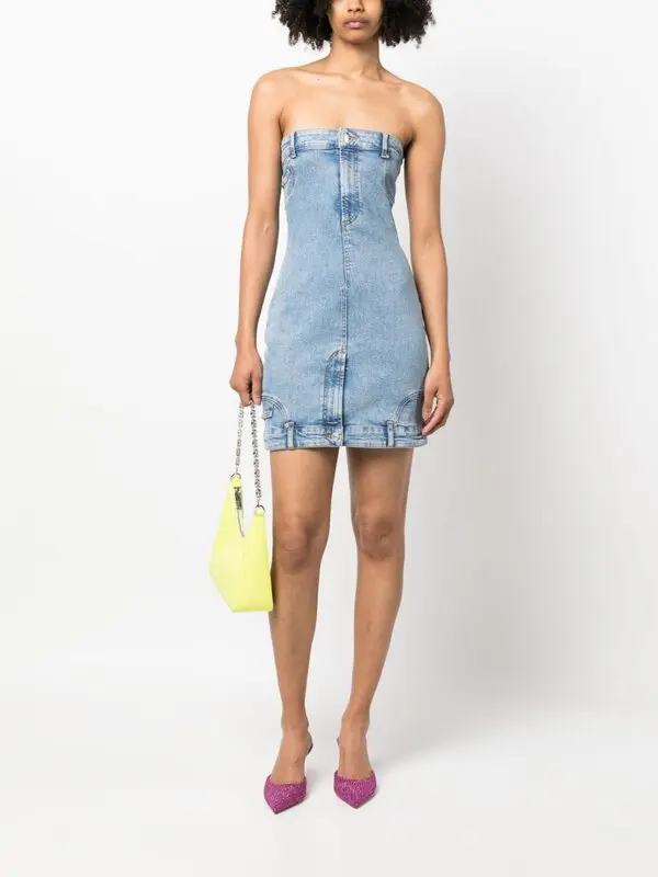 Moschino Bandeau-style Denim Minidress