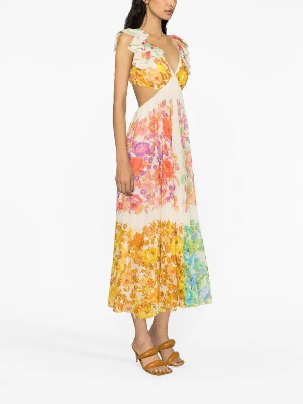 Zimmermann Raie Floral-print Midi Dress