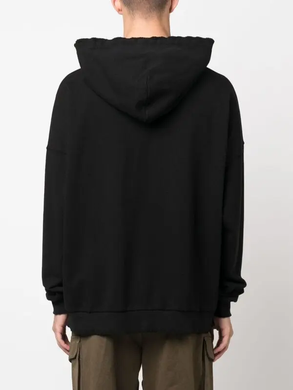 Palm Angels Logo-embroidered Hoodie - Black
