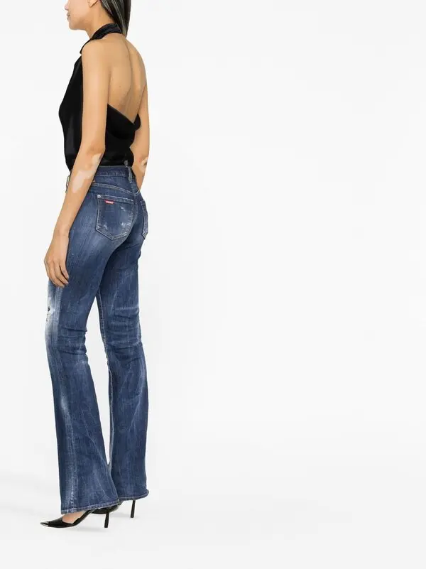Dsquared2 Distressed Flared Jeans - Blue