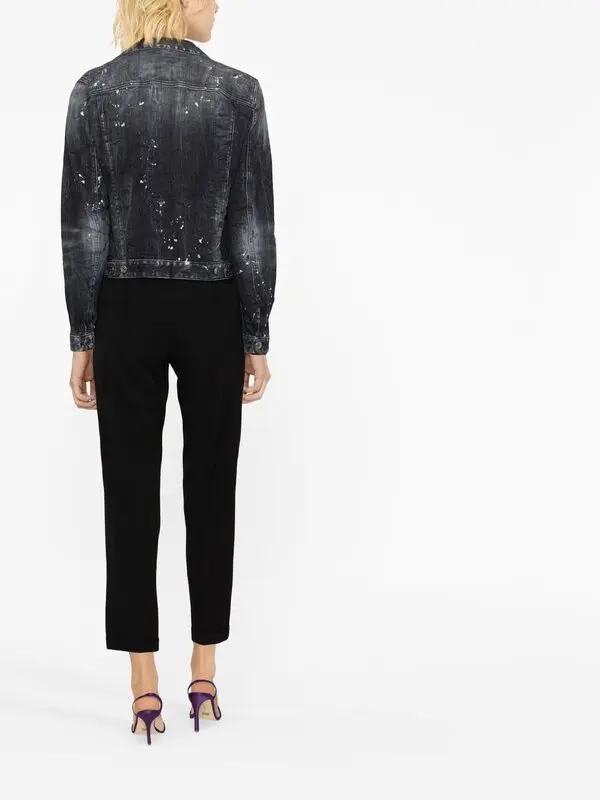 Dsquared2 Distressed Denim Jacket - Black