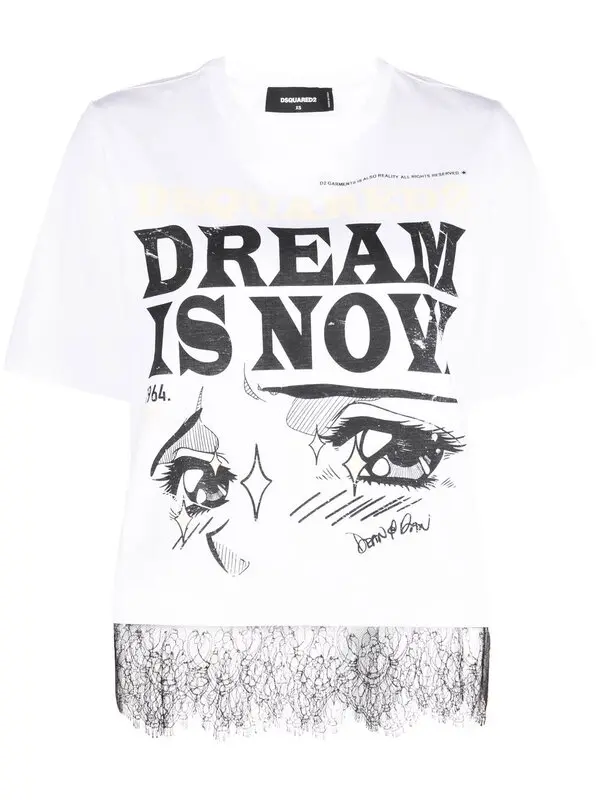 Dsquared2 Slogan Graphic-print T-shirt - White