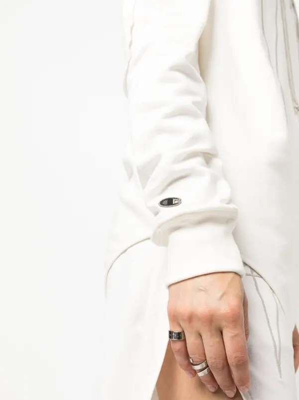 Rick Owens Logo-embroidered Cotton Hoodie