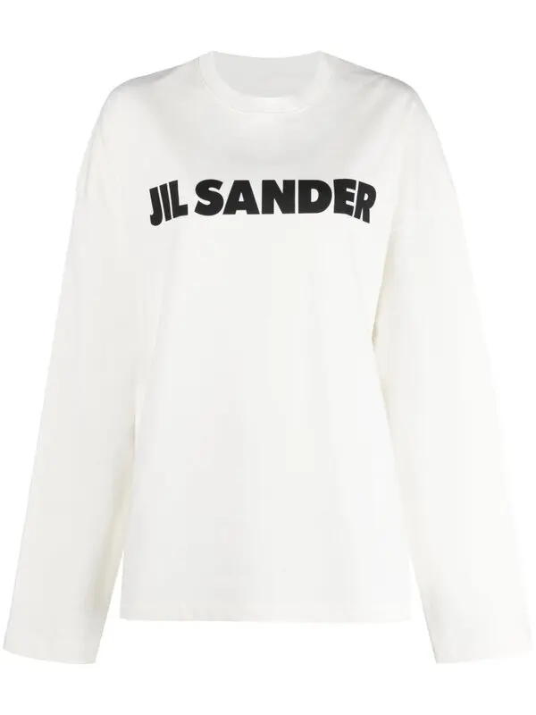 JIL SANDER Logo-print Cotton Sweatshirt - White