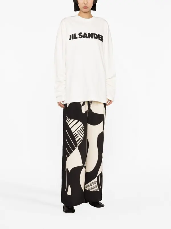 JIL SANDER Logo-print Cotton Sweatshirt - White