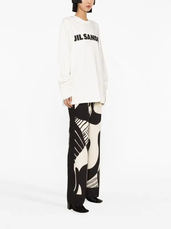 JIL SANDER Logo-print Cotton Sweatshirt - White
