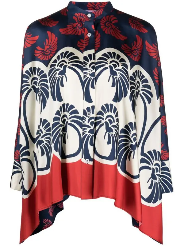La DoubleJ Palmetto-print Silk Shirt