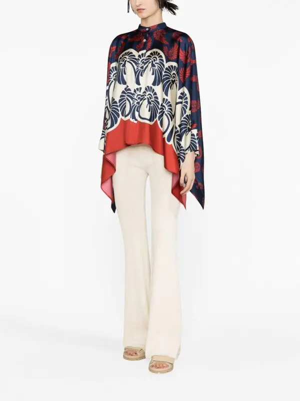 La DoubleJ Palmetto-print Silk Shirt