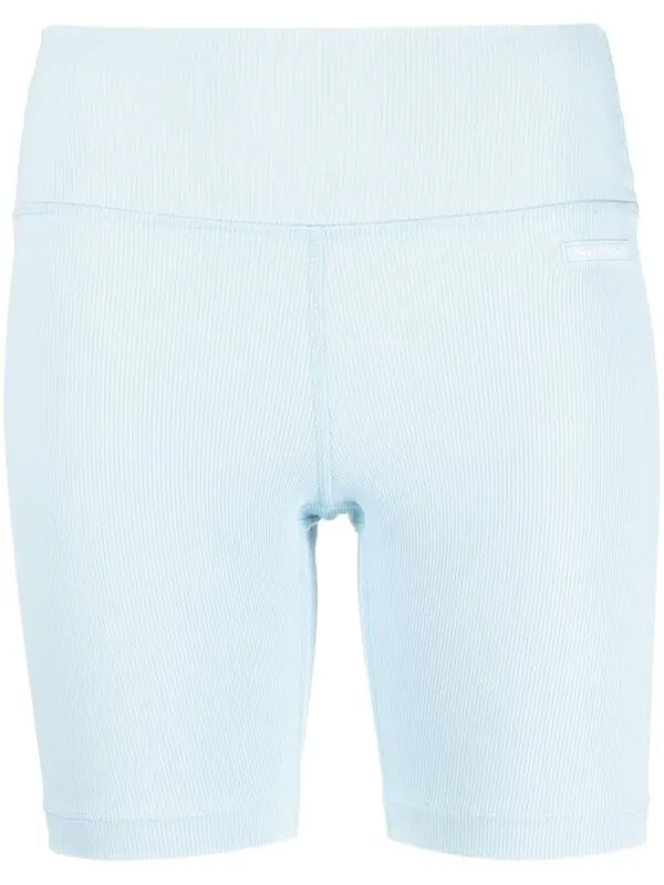 SPORTY & RICH Logo-patch Ribbed Biker Shorts