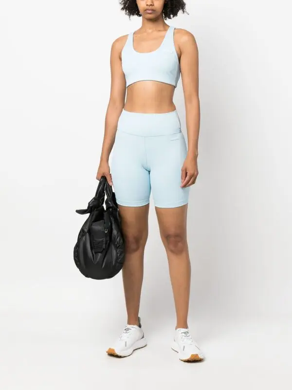 SPORTY & RICH Logo-patch Ribbed Biker Shorts