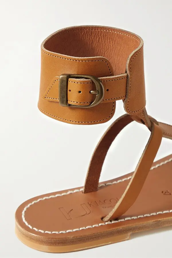 K.JACQUES St Tropez + Net Sustain Caravelle Leather Sandals - Brown