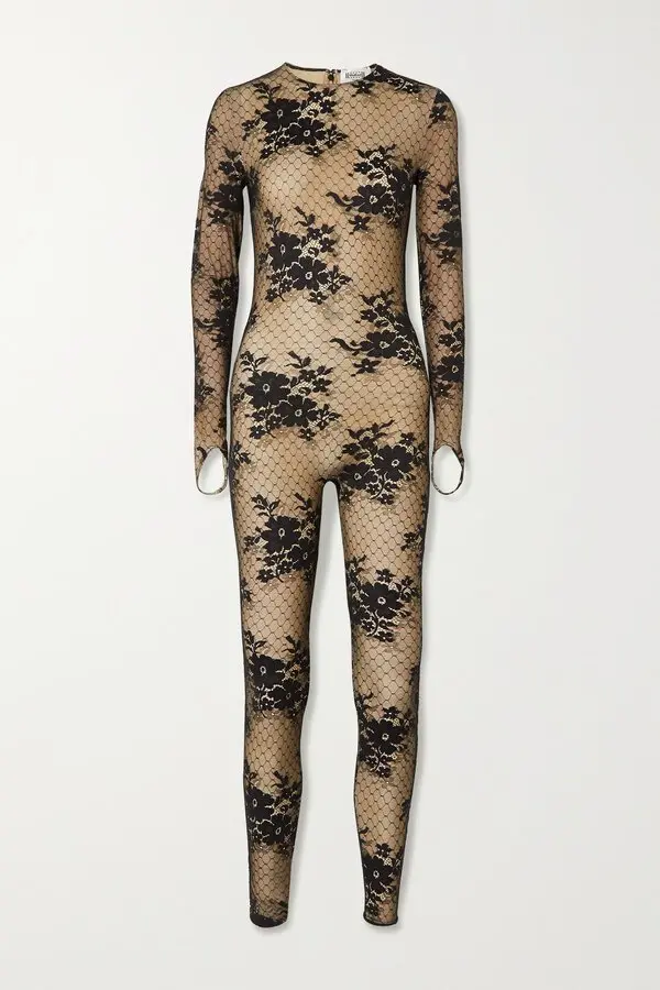 Wolford N°21 Pattie Lace And Stretch-mesh Jumpsuit - Black