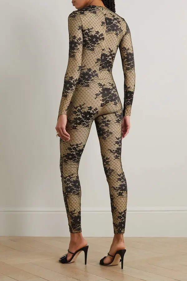 Wolford N°21 Pattie Lace And Stretch-mesh Jumpsuit