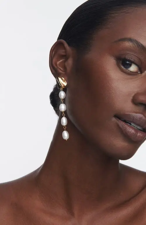 STERLING KING Molten Pearl Drop Earrings