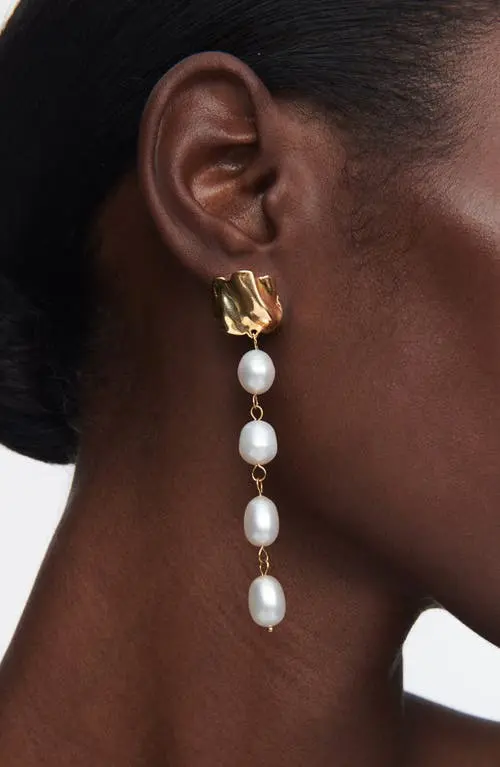 STERLING KING Molten Pearl Drop Earrings