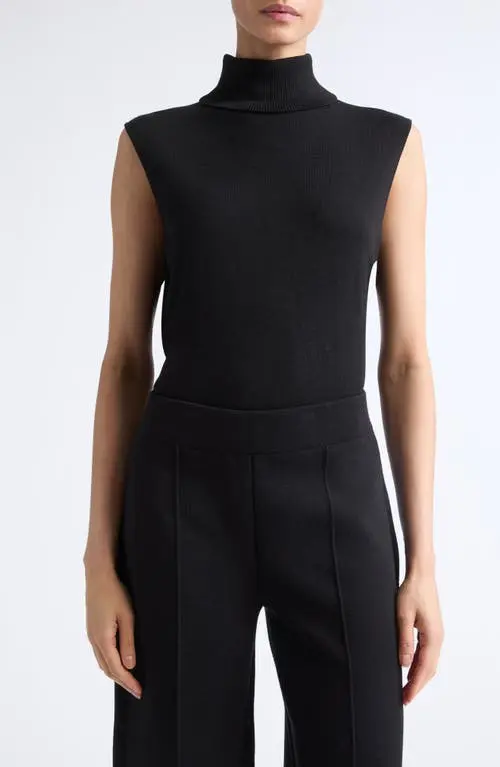 Lafayette 148 New York Sleeveless Turtleneck Shell - Black