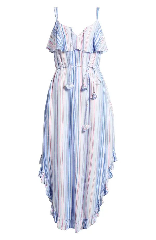 Tommy Bahama Seaside Escape Stripe Tie Belt Midi Dress