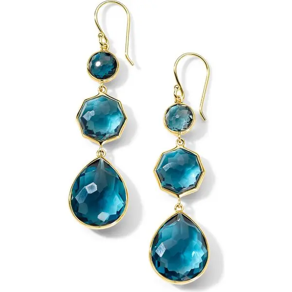 Ippolita Rock Candy Crazy 8's Drop Earrings - Gold/ London Blue Topaz
