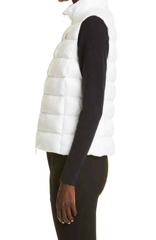 Moncler Ghany Nylon Laqué Down Puffer Vest - White