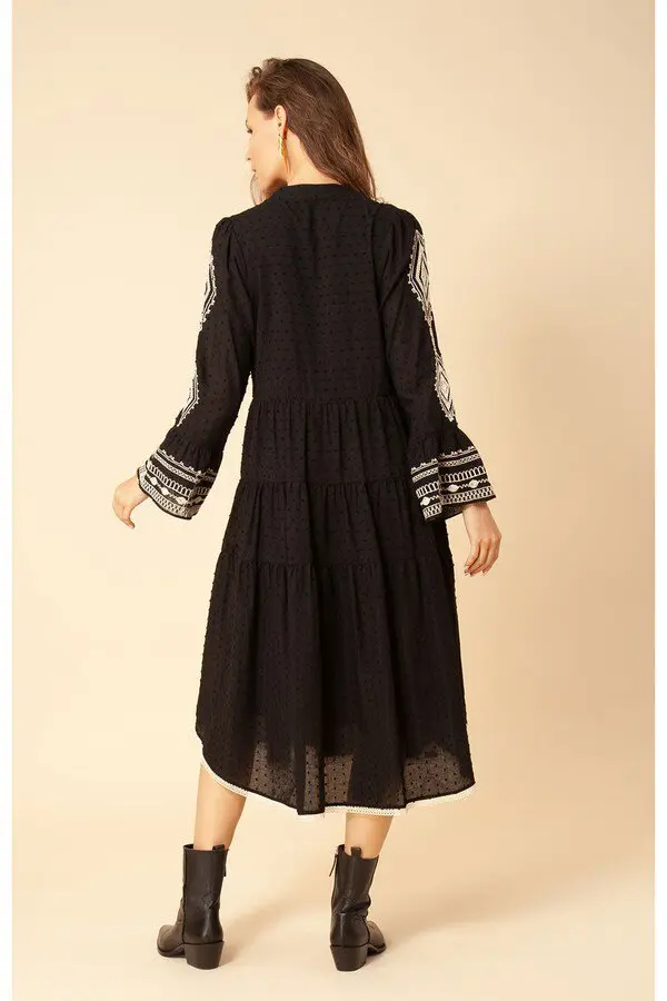 Hale Bob Tasha Embroidered Midi Dress