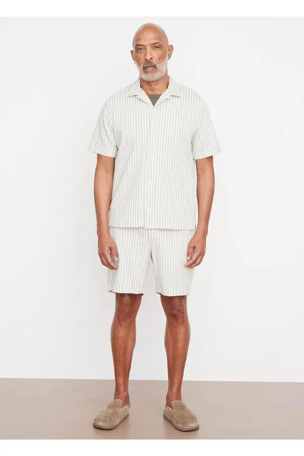Vince Cabana Stripe Short-sleeve Button Down Shirt