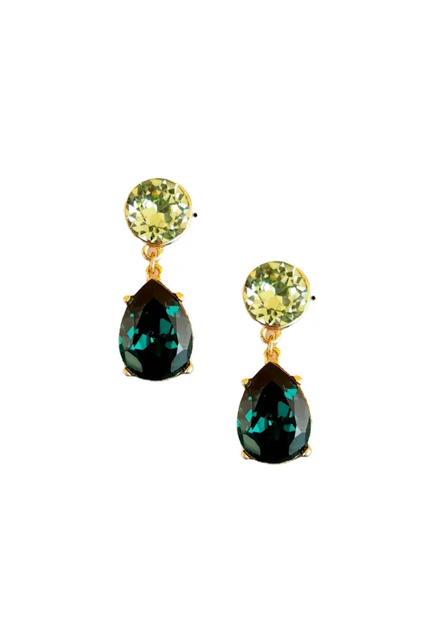 KENNETH JAY LANE Peridot & Emerald Teardrop Earrings - Natural