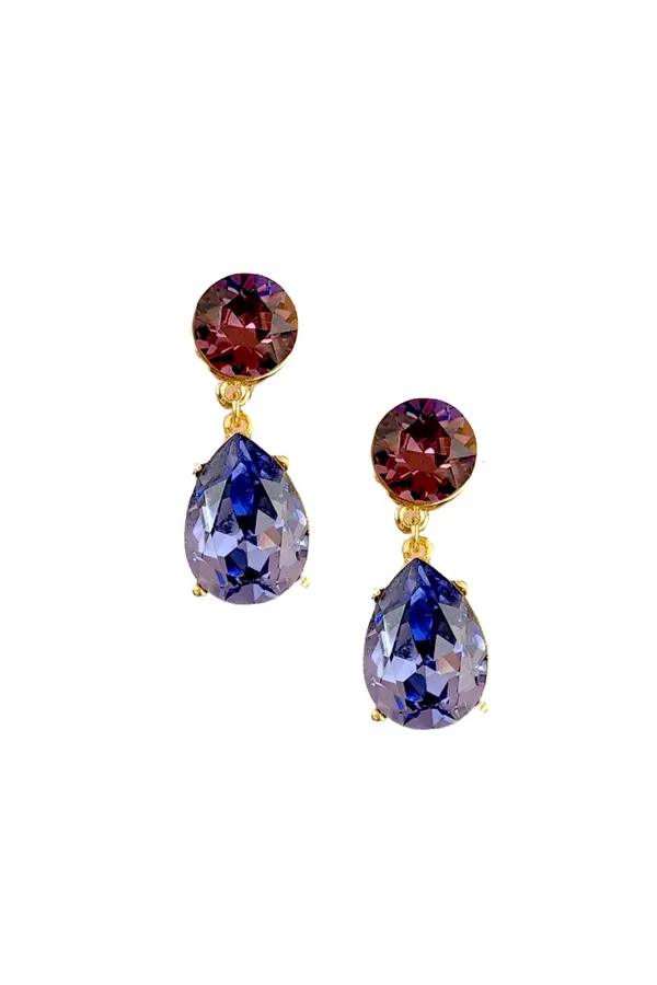 KENNETH JAY LANE Amethyst & Tanzanite Drop Earrings - Natural