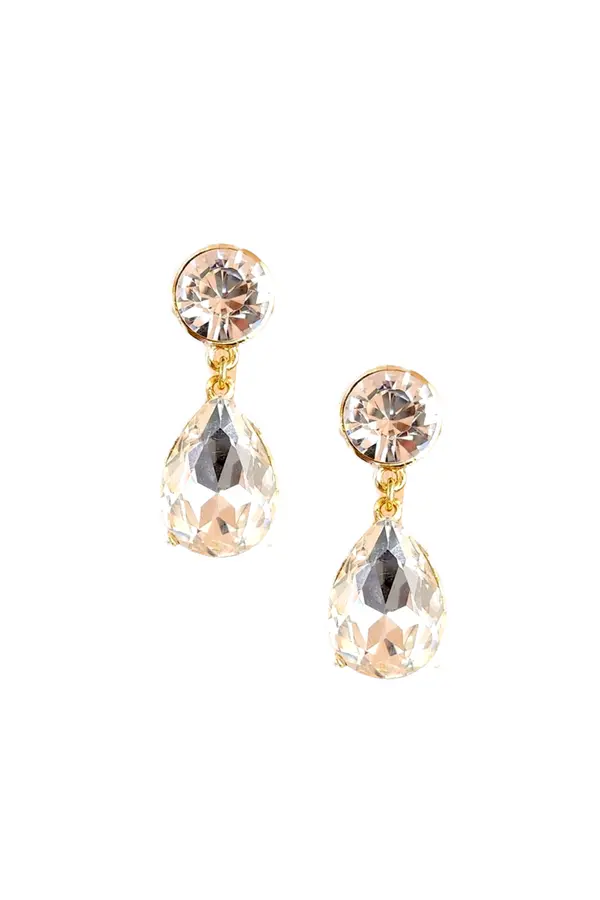 KENNETH JAY LANE Crystal Teardrop Earrings - Natural