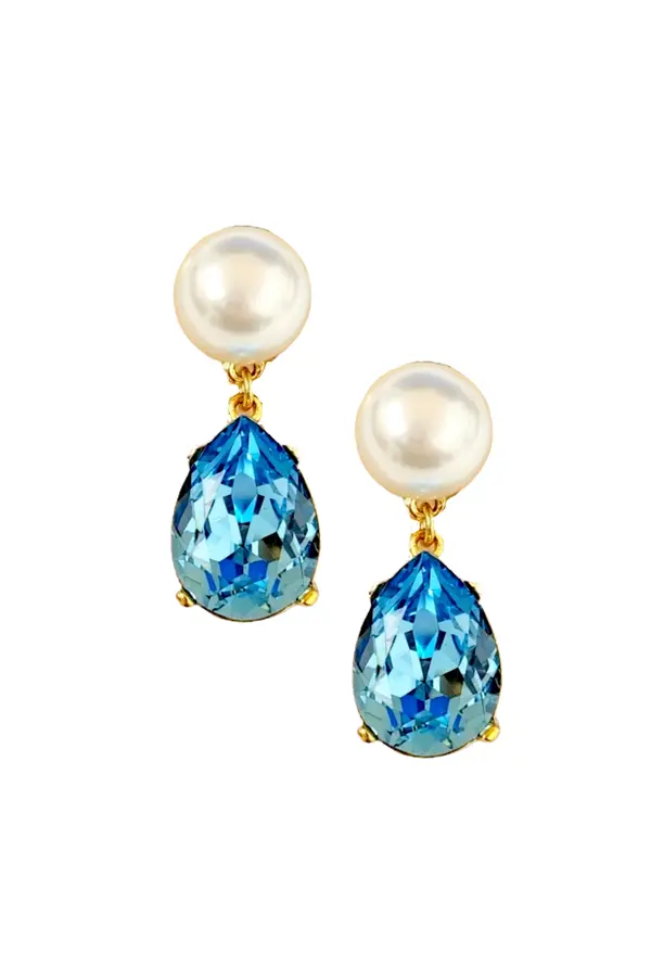 KENNETH JAY LANE Pearl And Stone Drop Earrings - Aqua