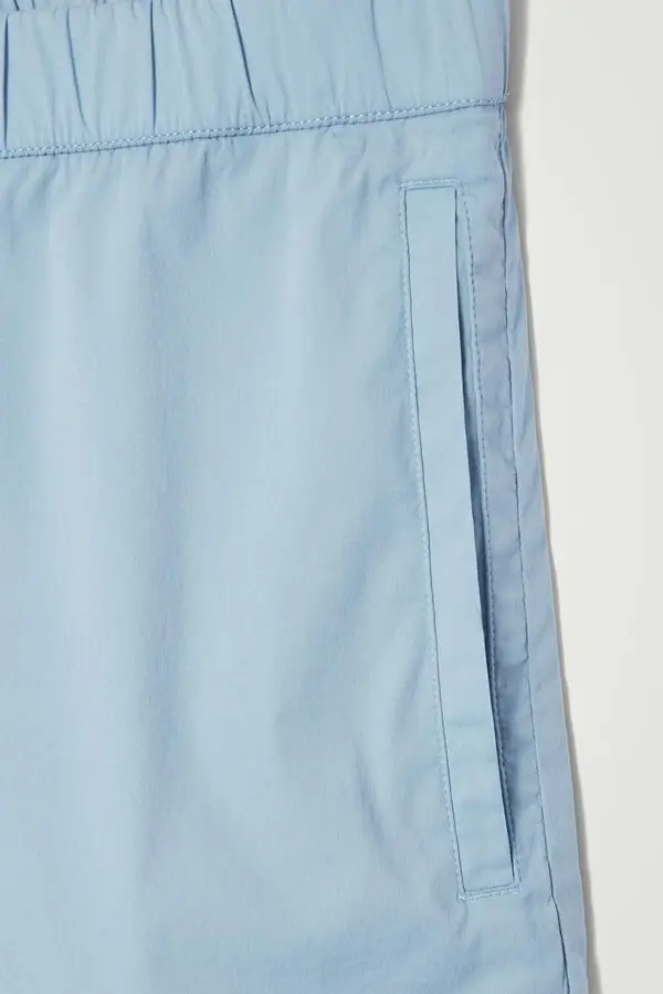 Cos Elasticated Cotton-blend Shorts - Blue