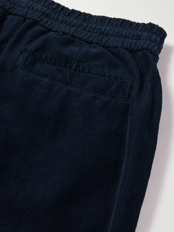 Brunello Cucinelli Tapered Pleated Cotton-corduroy Drawstring Trousers