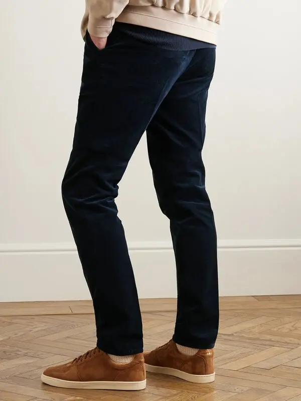 Brunello Cucinelli Tapered Pleated Cotton-corduroy Drawstring Trousers