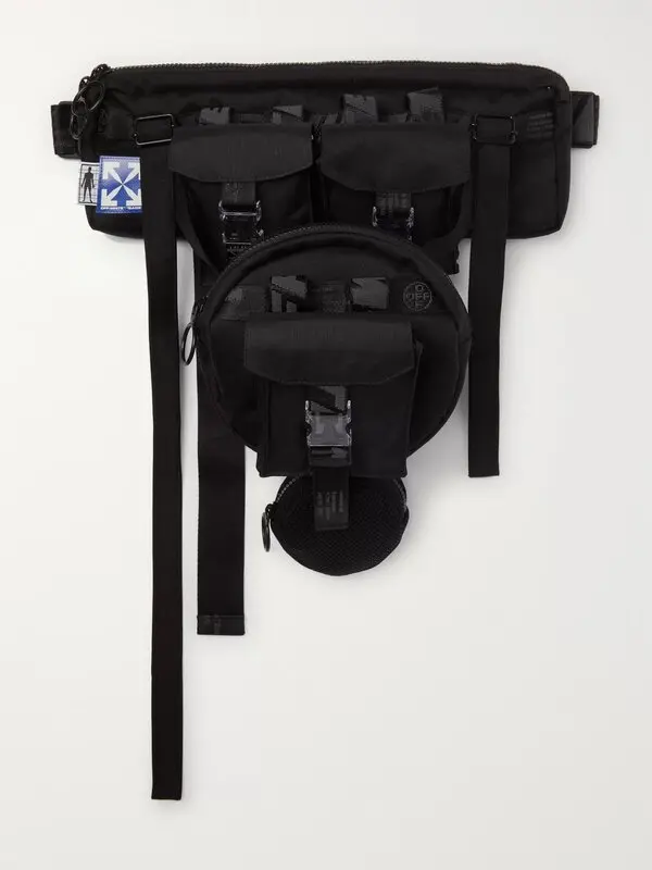 Off-White Convertible Ripstop, Canvas And Mesh Belt Bag - Black