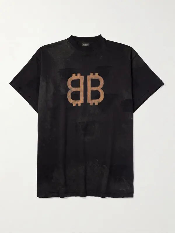 Balenciaga Oversized Logo-print Cotton-jersey T-shirt