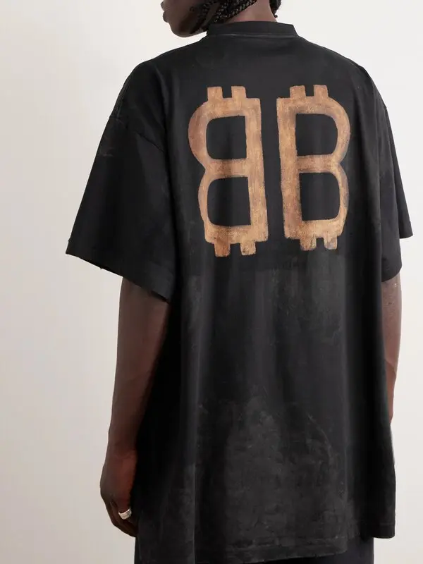 Balenciaga Oversized Logo-print Cotton-jersey T-shirt