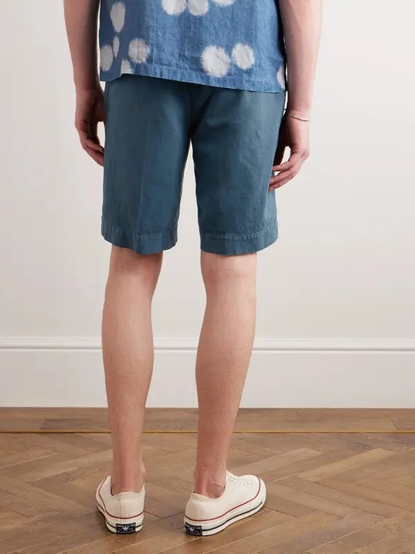 SLOWEAR Straight-leg Cotton-blend Twill Shorts