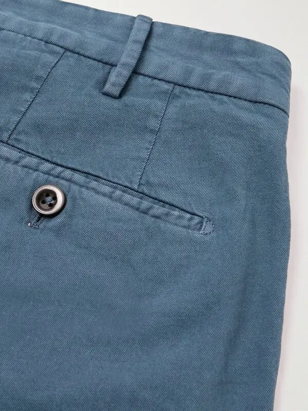 SLOWEAR Straight-leg Cotton-blend Twill Shorts