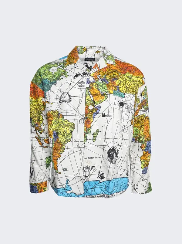 SAINT MXXXXXX X Dr Woo Pajama World Map Shirt - White