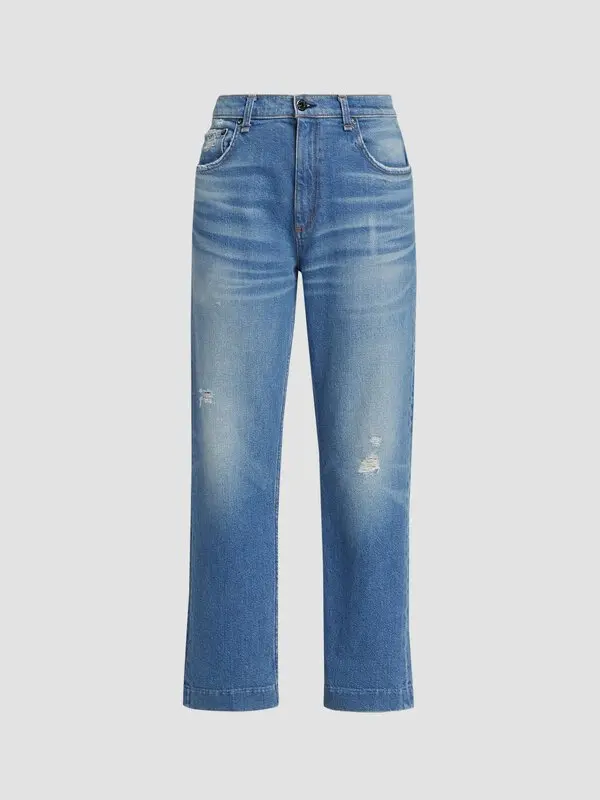 ASKK NY Beau High-rise Distressed Straight-leg Jeans