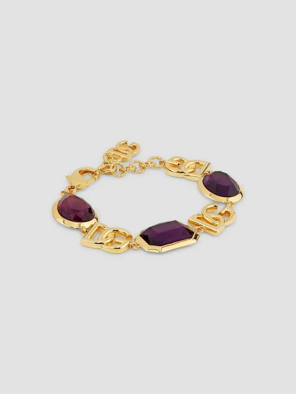 Dolce & Gabbana Goldtone & Glass Crystal Monogram Bracelet