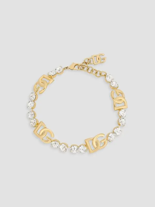 Dolce & Gabbana Goldtone & Glass Crystal Monogram Bracelet - Gold