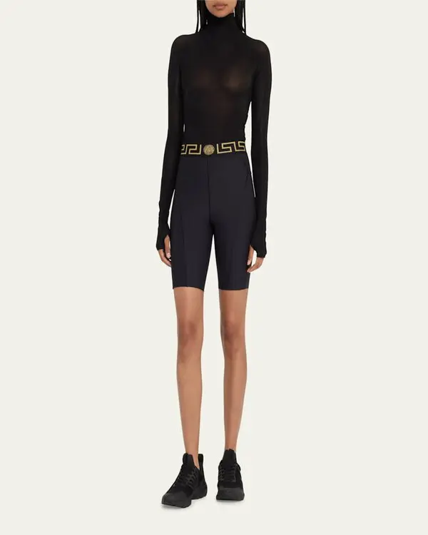 Versace Greca Waistband Bike Shorts